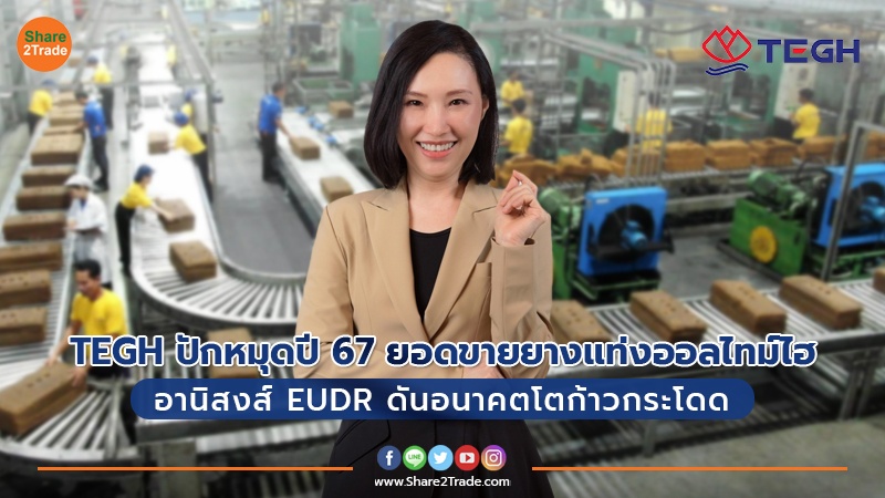 TEGH ปักหมุดปี 67 ยอดขายยางแท่งออลไทม์ไฮ อานิสงส์ EUDR ดันอนาคตโตก้าวกระโดด | Share2Trade